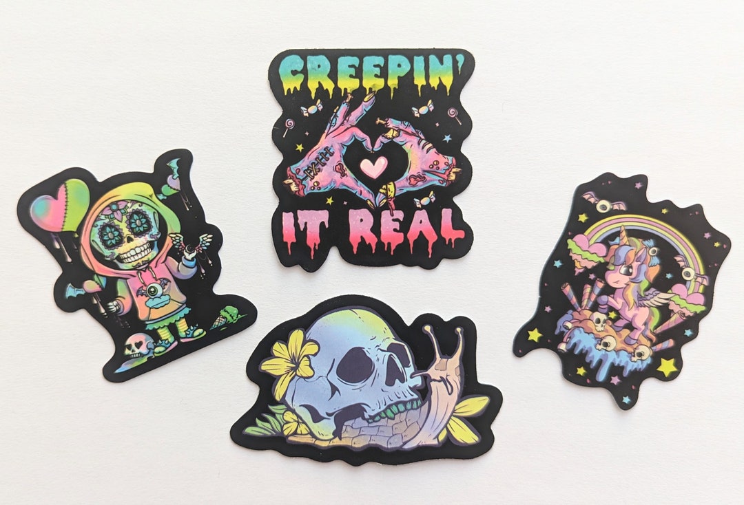 Pastel Goth Waterproof Sticker Set of 4 - Etsy