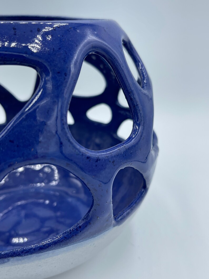 Blue Ceramic Sphere - Voronoi Planter - Succulent Planter - Succulent ...