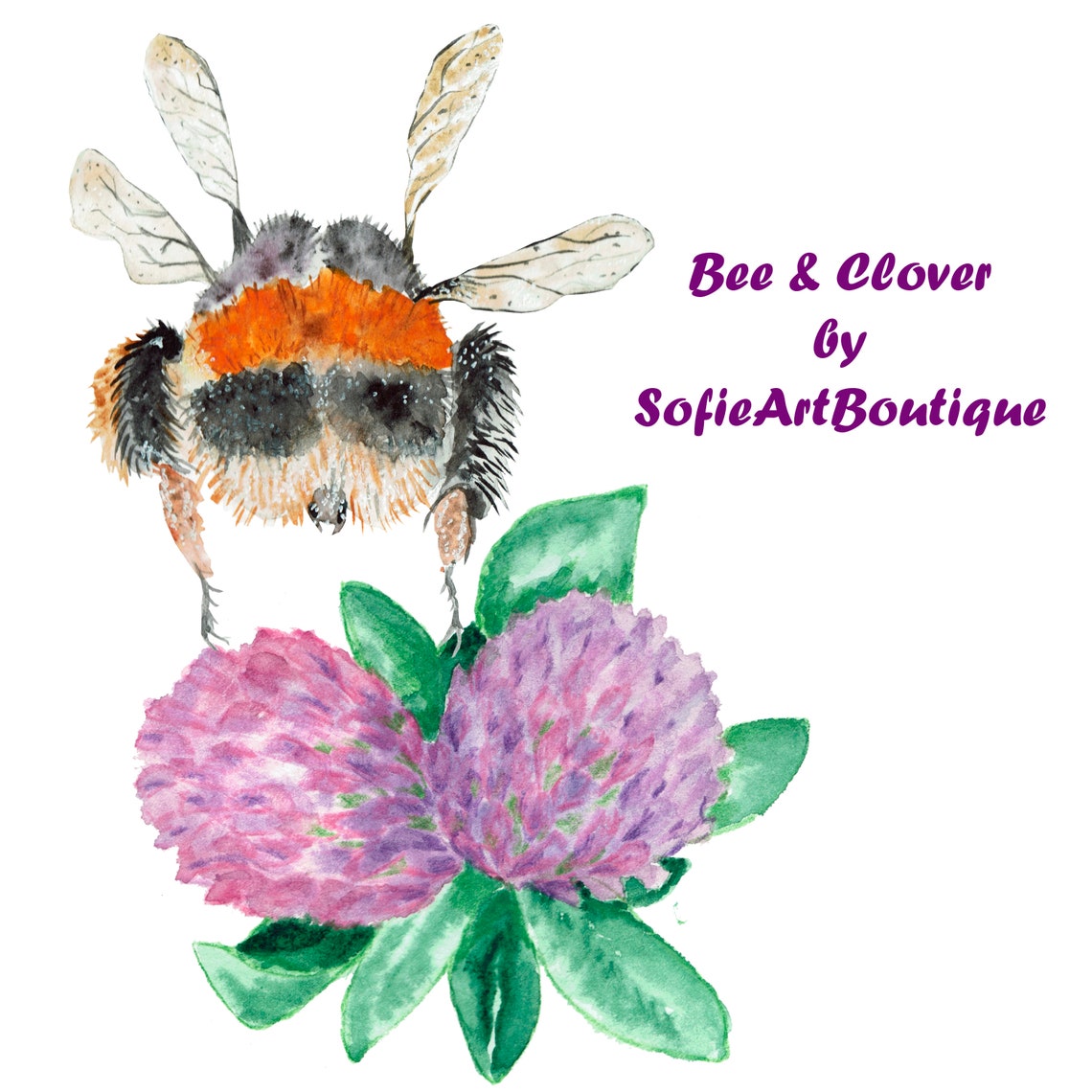 Bee Garden Watercolor Clipart Png Digital Download Honey Bee and ...