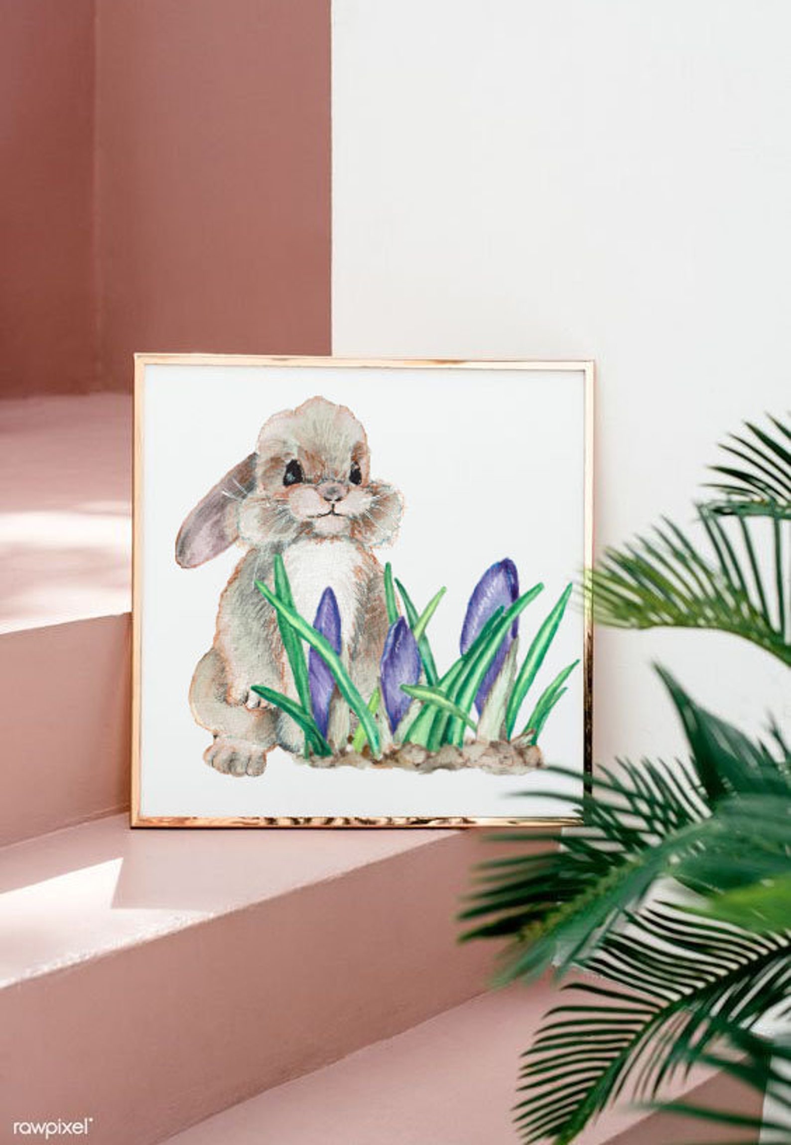 Watercolor Spring Bunnies Clipart: Floral Easter Eggs (digital Download ...
