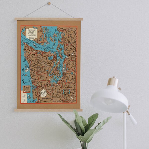 Framed Puget Sound Map - Etsy