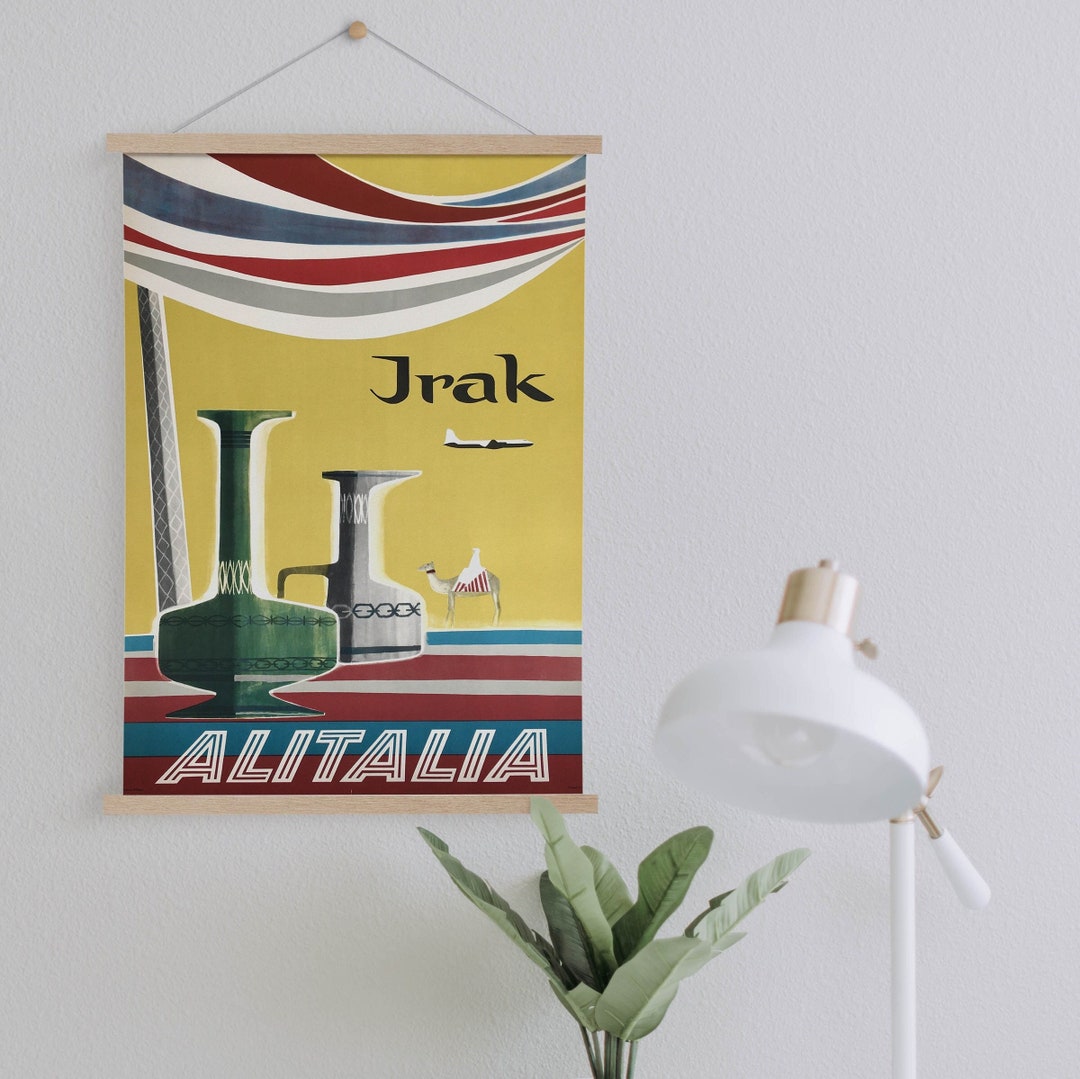 Framed Vintage Iraq Travel Poster: Ready to Hang Canvas Wall Art - Etsy