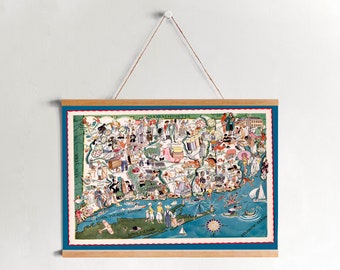 Vintage 1940's Map of Connecticut Giclee Print - Etsy