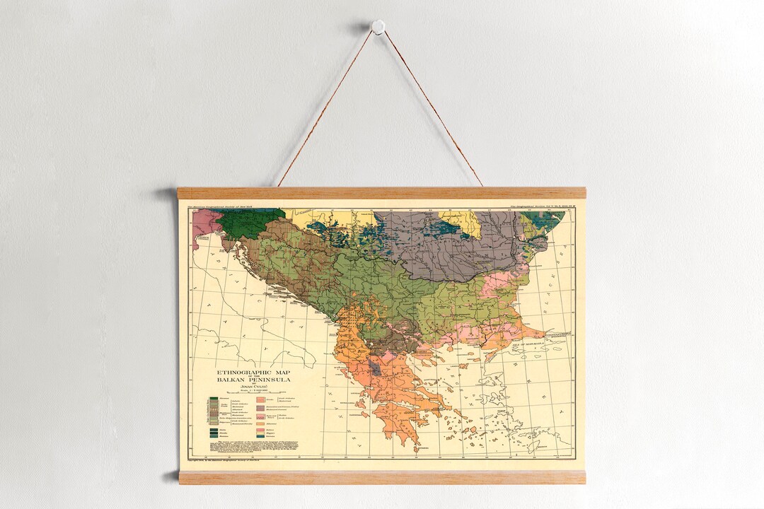 Framed Canvas Map of Balkans| Wall Art Prints| Canvas Wall Art| Ready ...