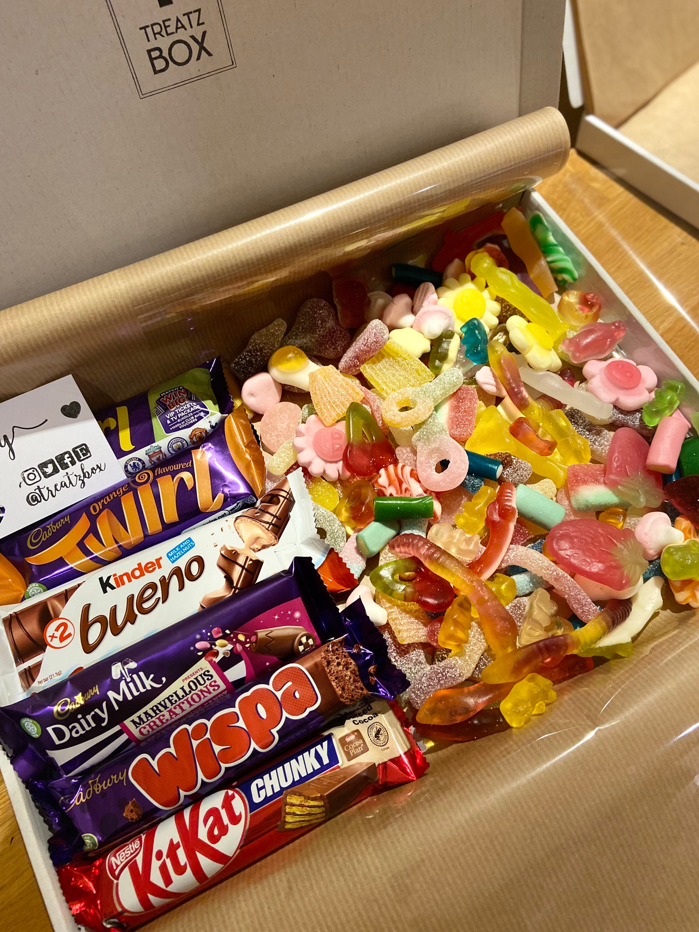 Chocolate & Pick N Mix Treat Box: Letterbox Gift - Etsy UK