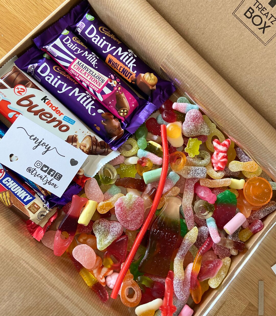 Chocolate & Pick N Mix Treat Box: Letterbox Gift - Etsy UK