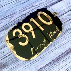 House Sign, Hand Painted Number Plaque, Personalised in Mirror - Etsy