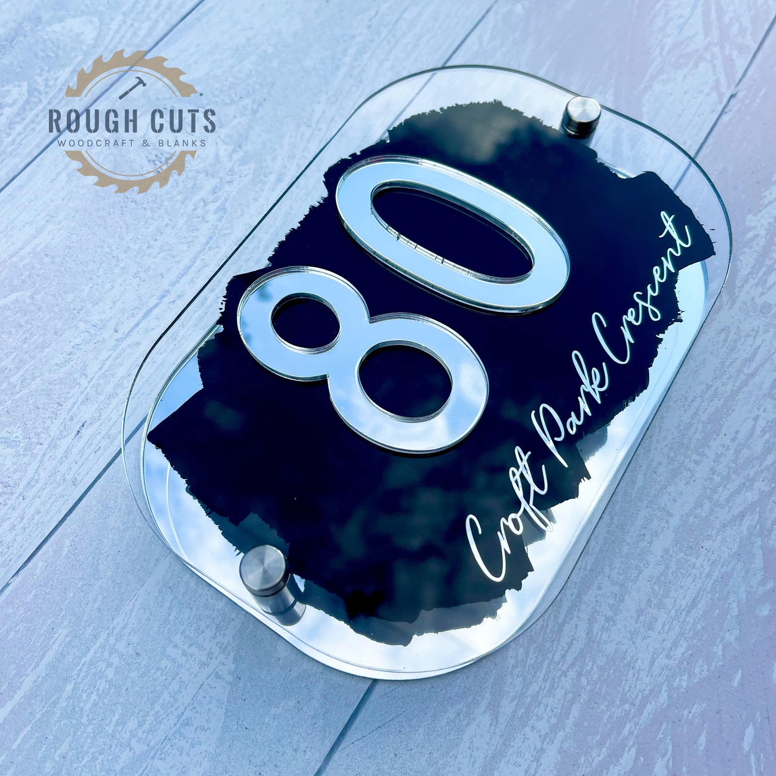 House Number Sign Silver Personalised Address Plaque in Any - Etsy UK