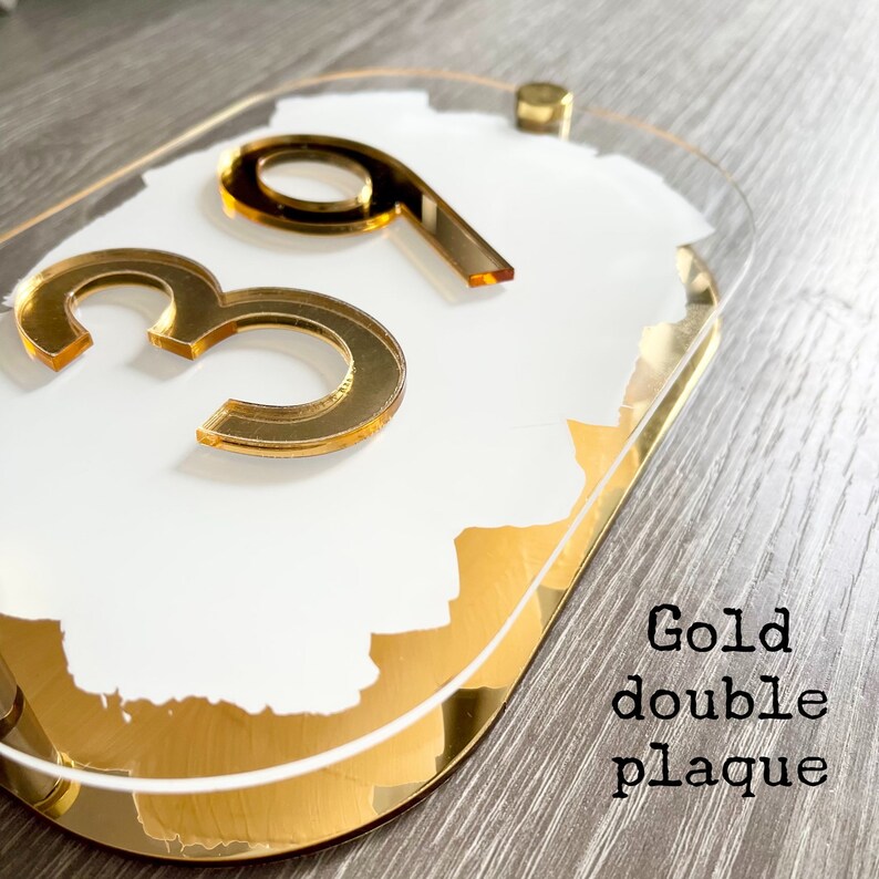 House Sign Door Number Plaque Personalised in White - Etsy UK