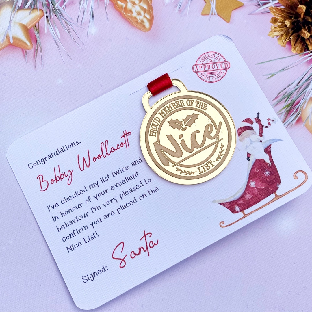 Nice List Medal, Santa Gift, Christmas Eve Box Filler, Tradition Gift ...