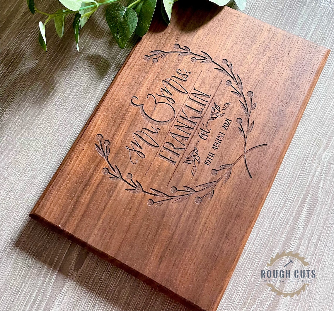 Mr & Mrs Cutting Board Personalised Monogram Chopping Board | Etsy