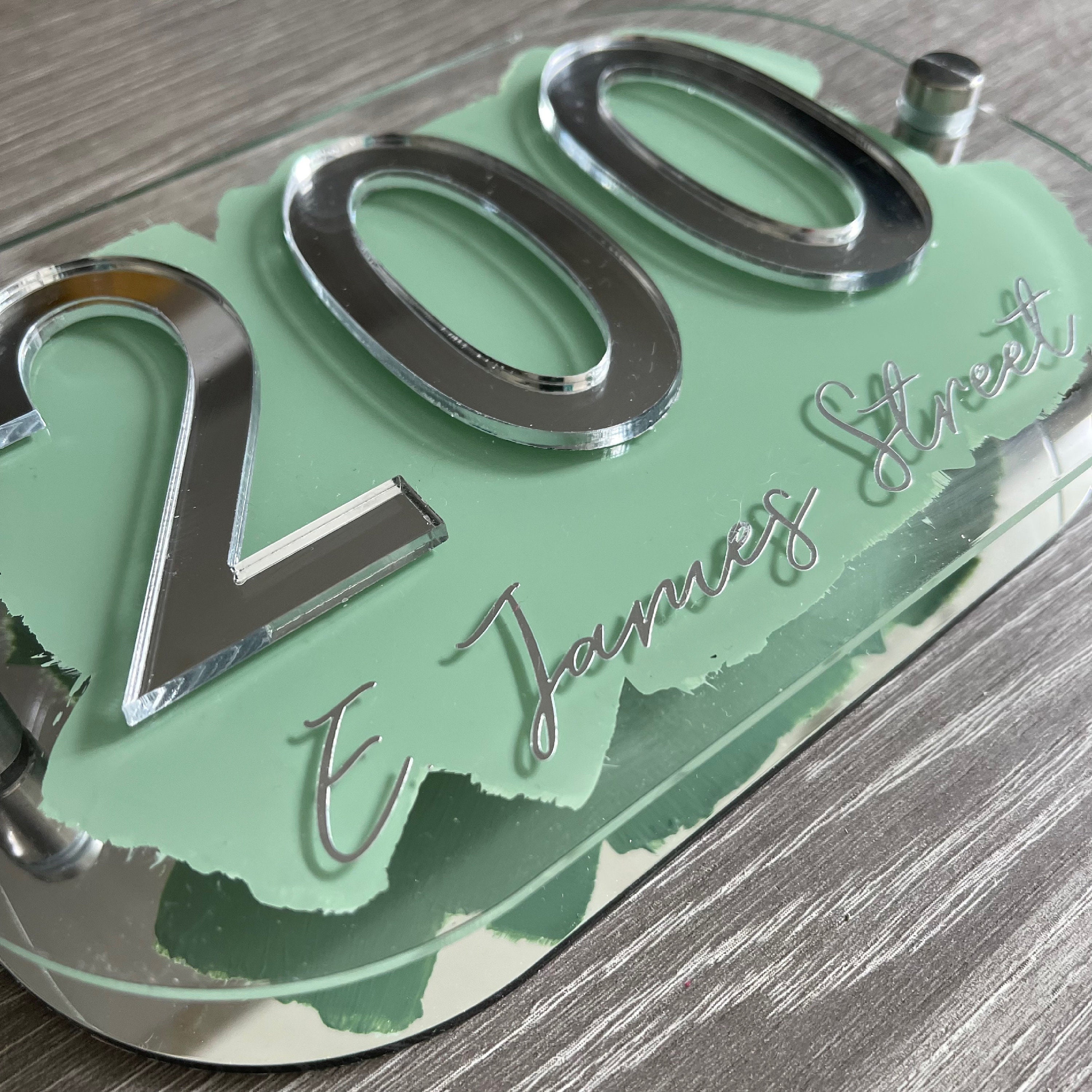 House Number Sign Silver Personalised Address Plaque in Any - Etsy UK