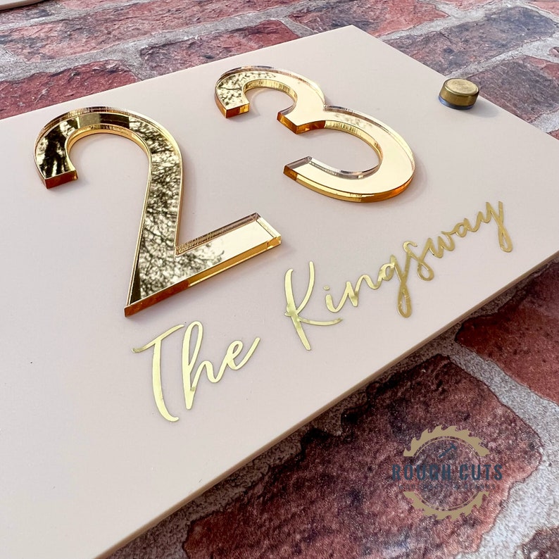 Large House Number Sign Square Edge Personalised Standoff - Etsy