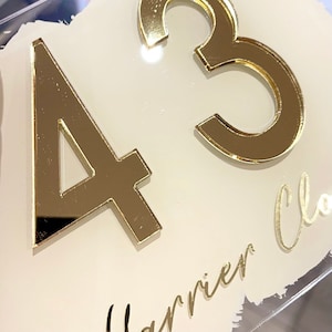 House Sign, Hand Painted Number Plaque, Personalised in Mirror - Etsy