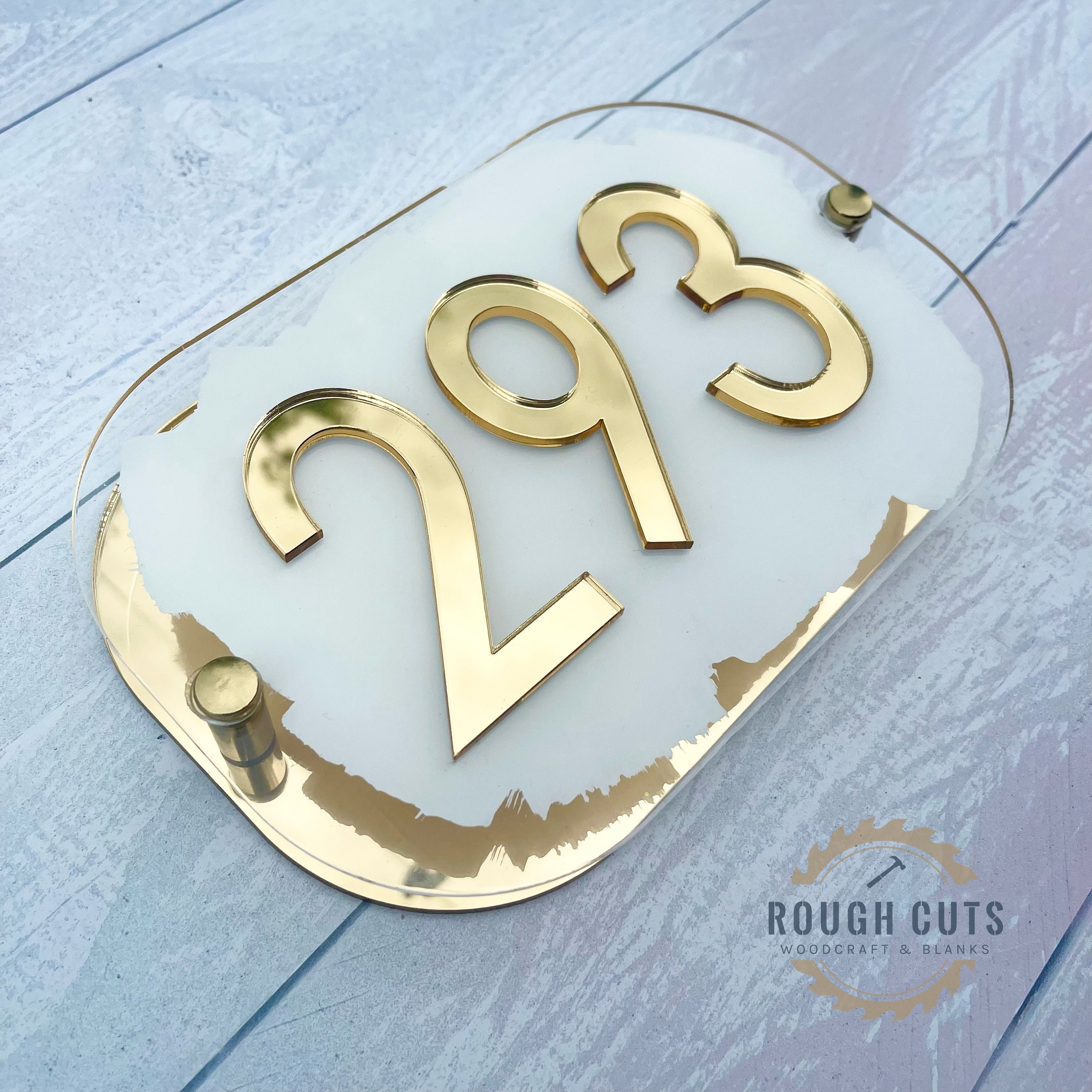 House Sign number plaque personalised in Gold | Etsy