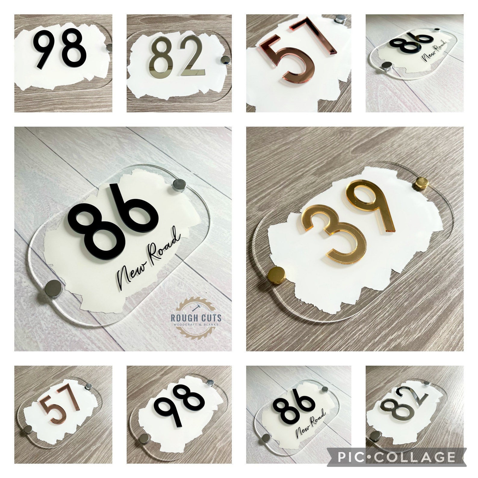 House Sign Door Number Plaque Personalised in White - Etsy UK