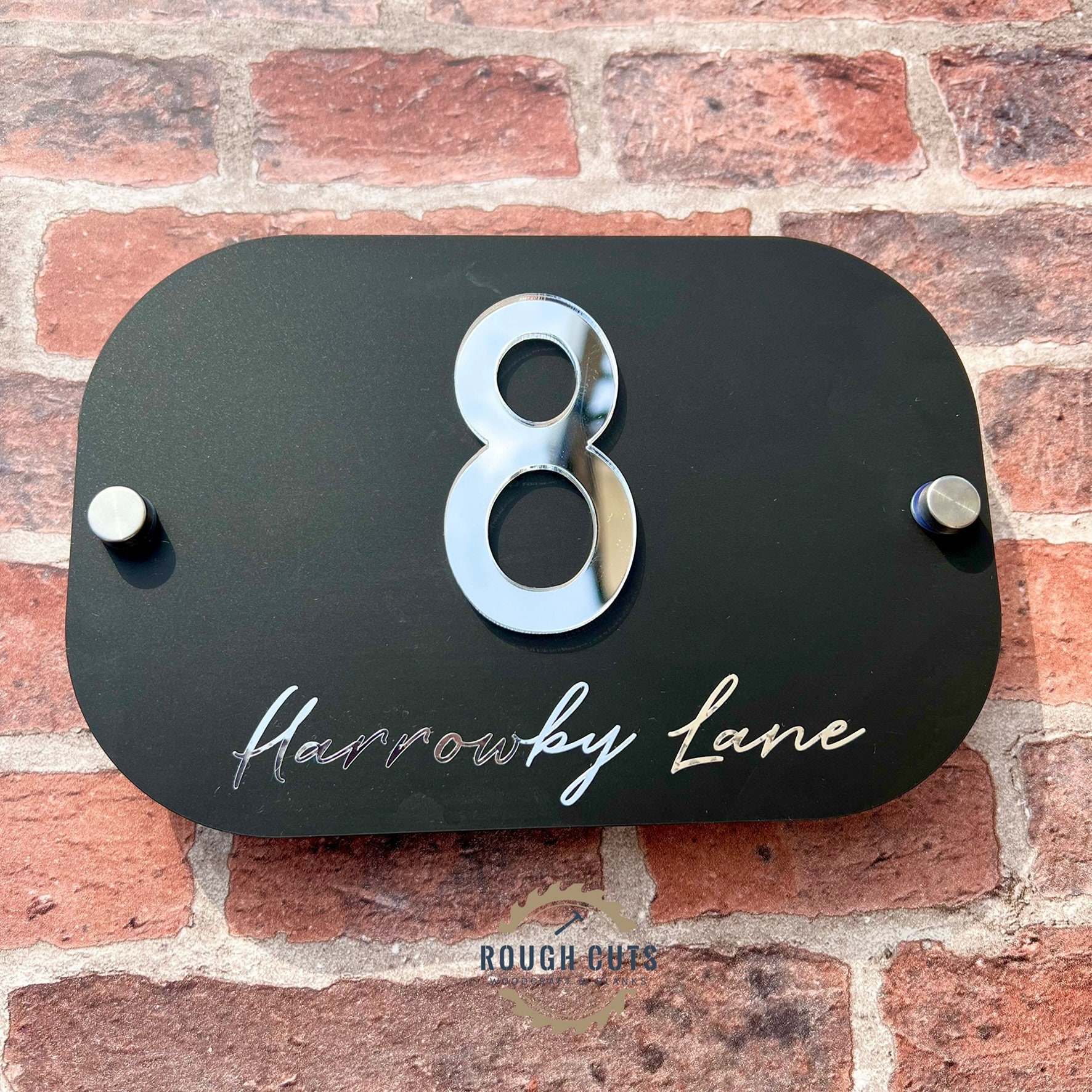 Large House Number Sign Square Edge Personalised Standoff - Etsy UK