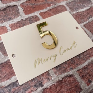 Large House Number Sign, Square Edge Personalised Standoff Plaque ...