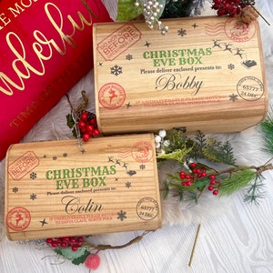 Christmas Eve Boxes , Treasure Chest, Wooden Personalised Christmas ...
