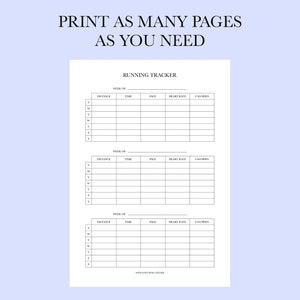 Running Tracker Printable, Running Diary, Minimalist Running Log ...