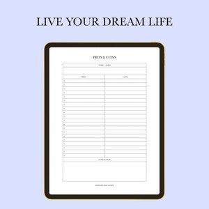 Pros and Cons Card for Decision Making, Simple Pros and Cons Chart ...