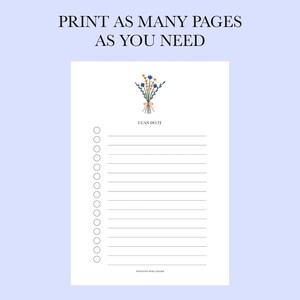 Cute Floral To-do List Template, Simple Boho Daily Planner, Aesthetic ...