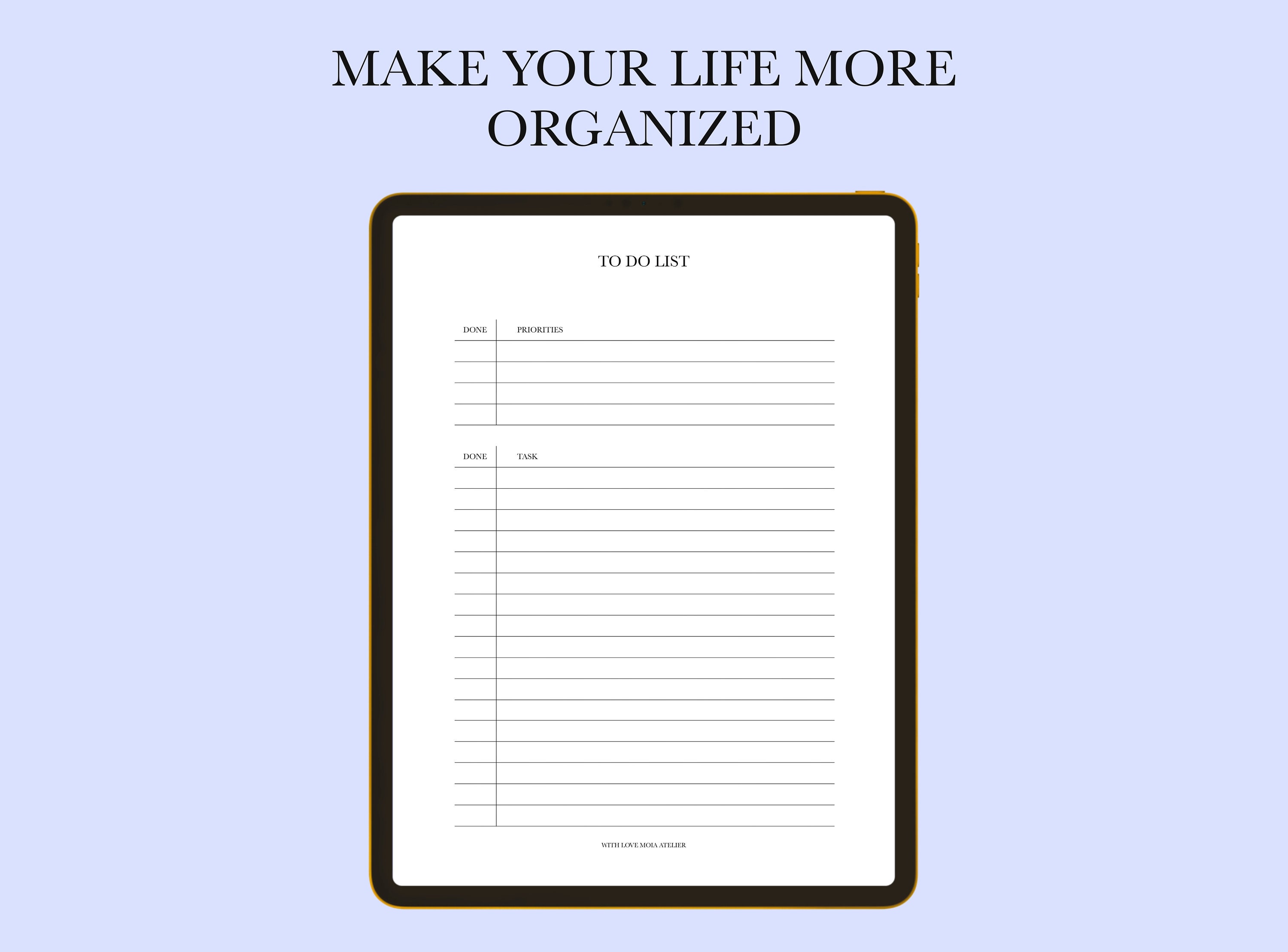 To-do List, Classic Aesthetic Checklist Notebook, Printable Undated ...