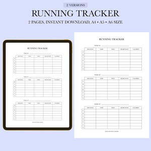 Running Tracker Printable, Running Diary, Minimalist Running Log ...