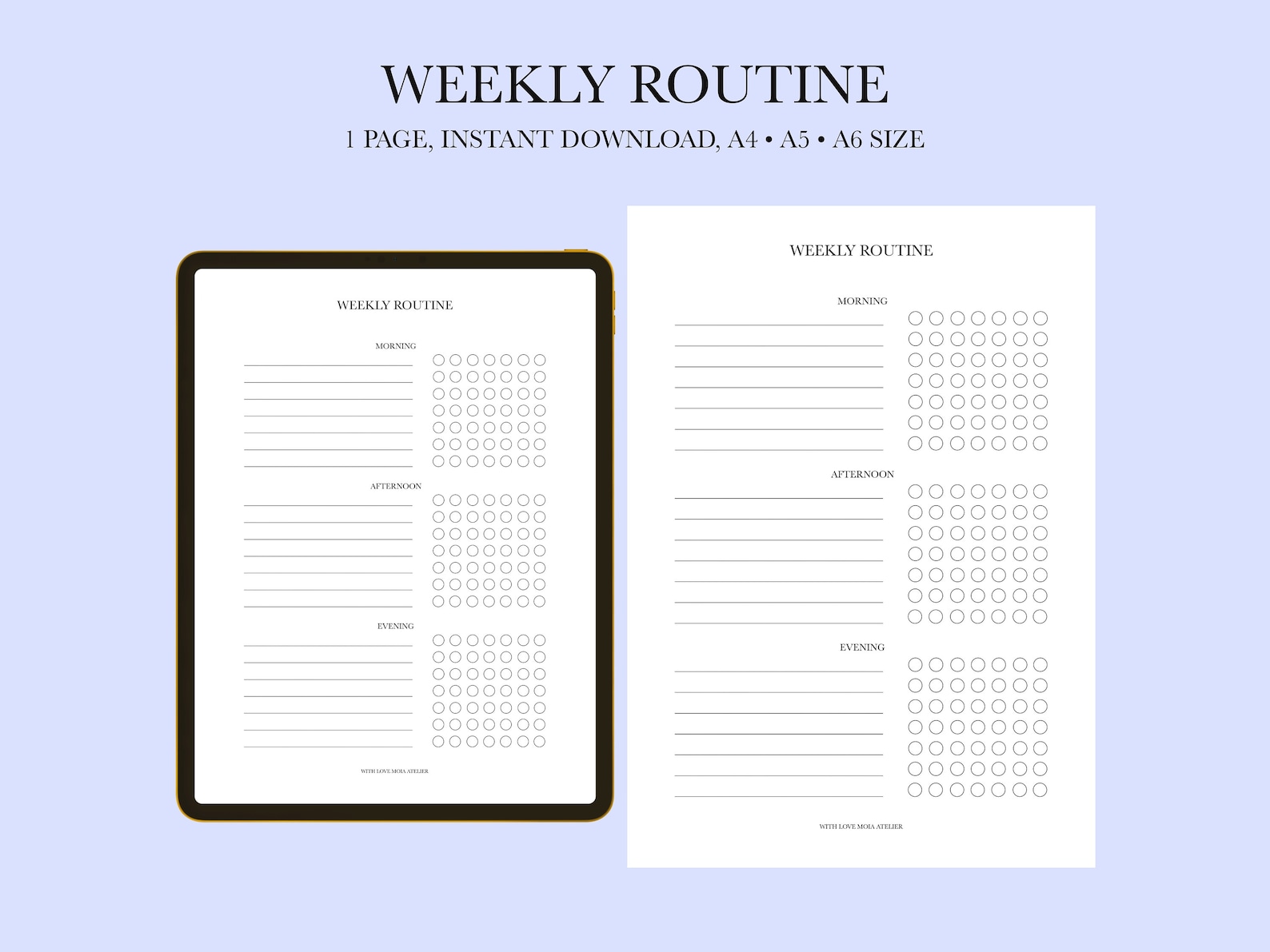 Weekly Routine Planner Printable, Habit Tracker Sheet Template, Daily ...