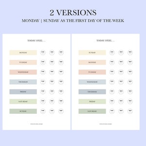 Daily Mood Tracker Printable, Mood Check in for Kids, Cute Feeling ...