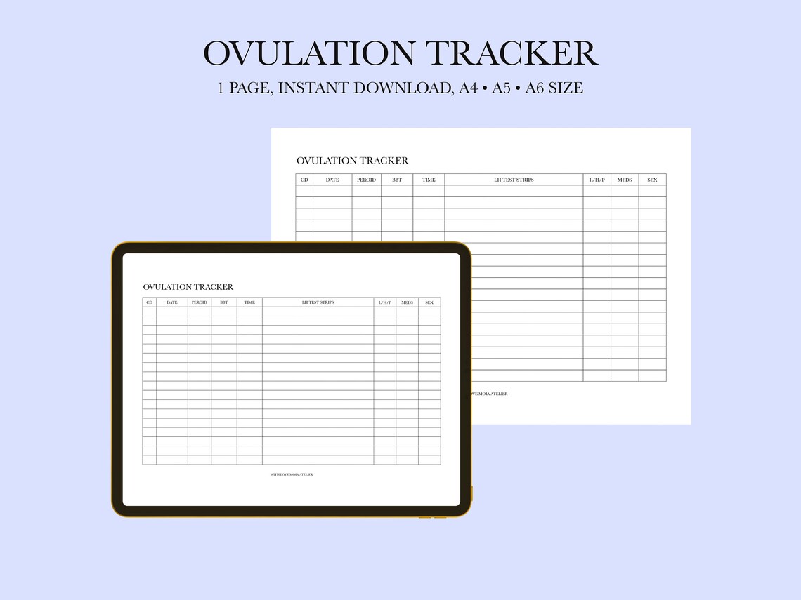 Ovulation Tracker Printable, Ovulation Test Strips Tracker, Ovulation ...