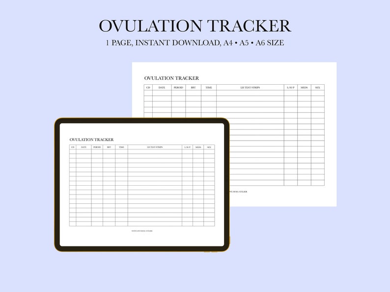 Ovulation Tracker Printable, Ovulation Test Strips Tracker, Ovulation ...