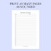 Undated Monthly Calendar Printable, One Line A Day, Month on One Page ...