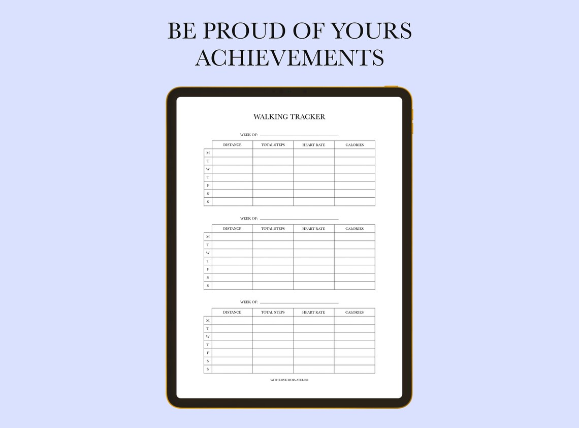 Walking Tracker Printable, Steps Log Book, Minimalist Walking Journal ...