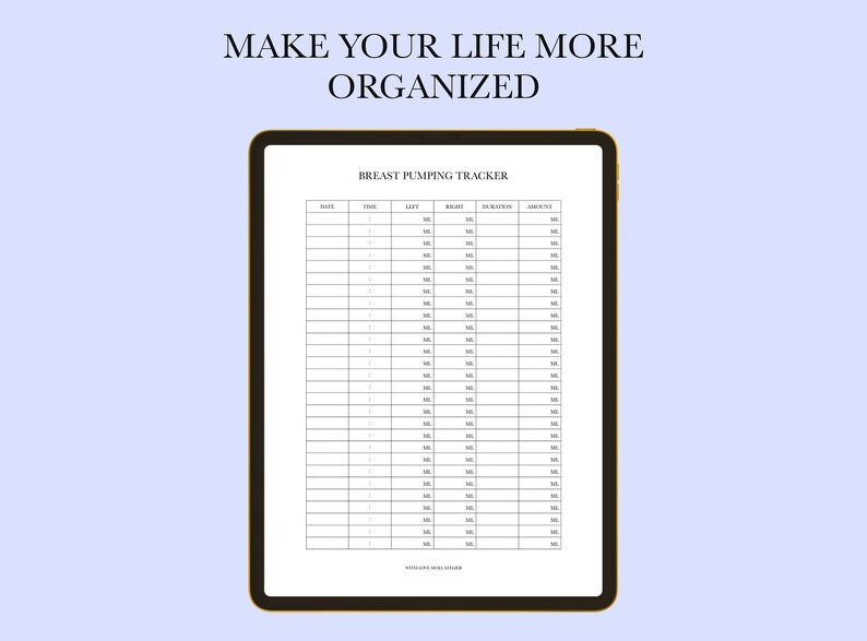 Breast Pumping Tracker Printable, Breast Pump Record, Breast Milk ...