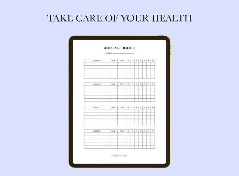 Printable Medicine Tracker Template for Daily Use, Simple Weekly Pills ...