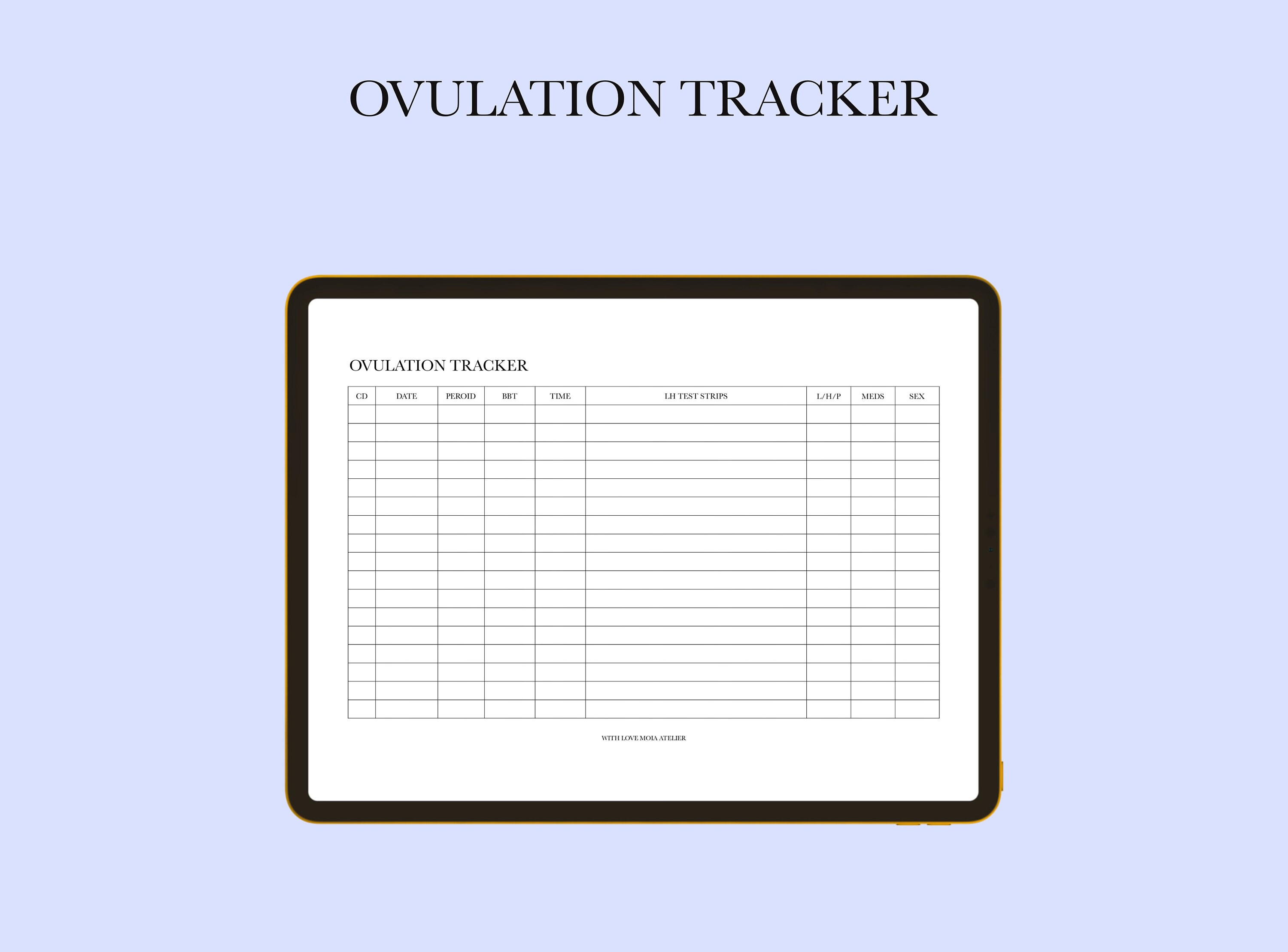 Ovulation Tracker Printable, Ovulation Test Strips Tracker, Ovulation ...