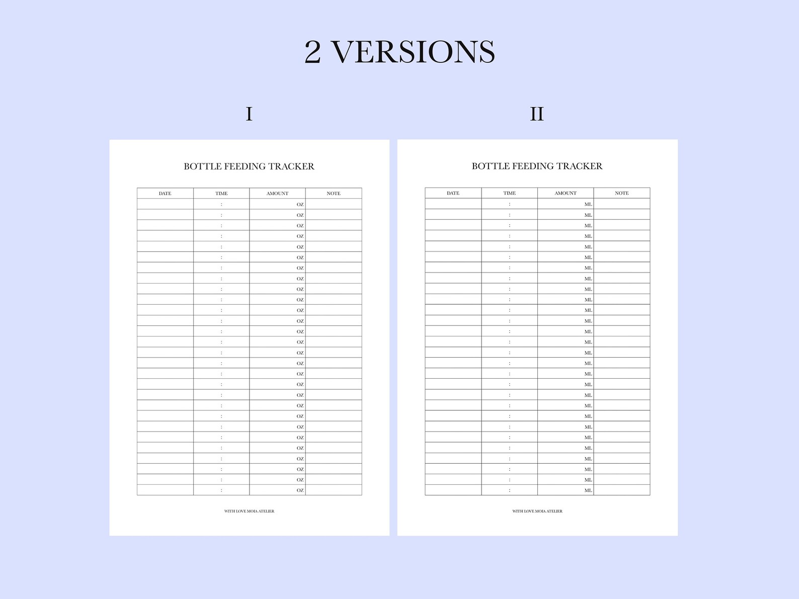 Bottle Feeding Tracker Printable, Baby Feeding Log, Newborn Feeding ...