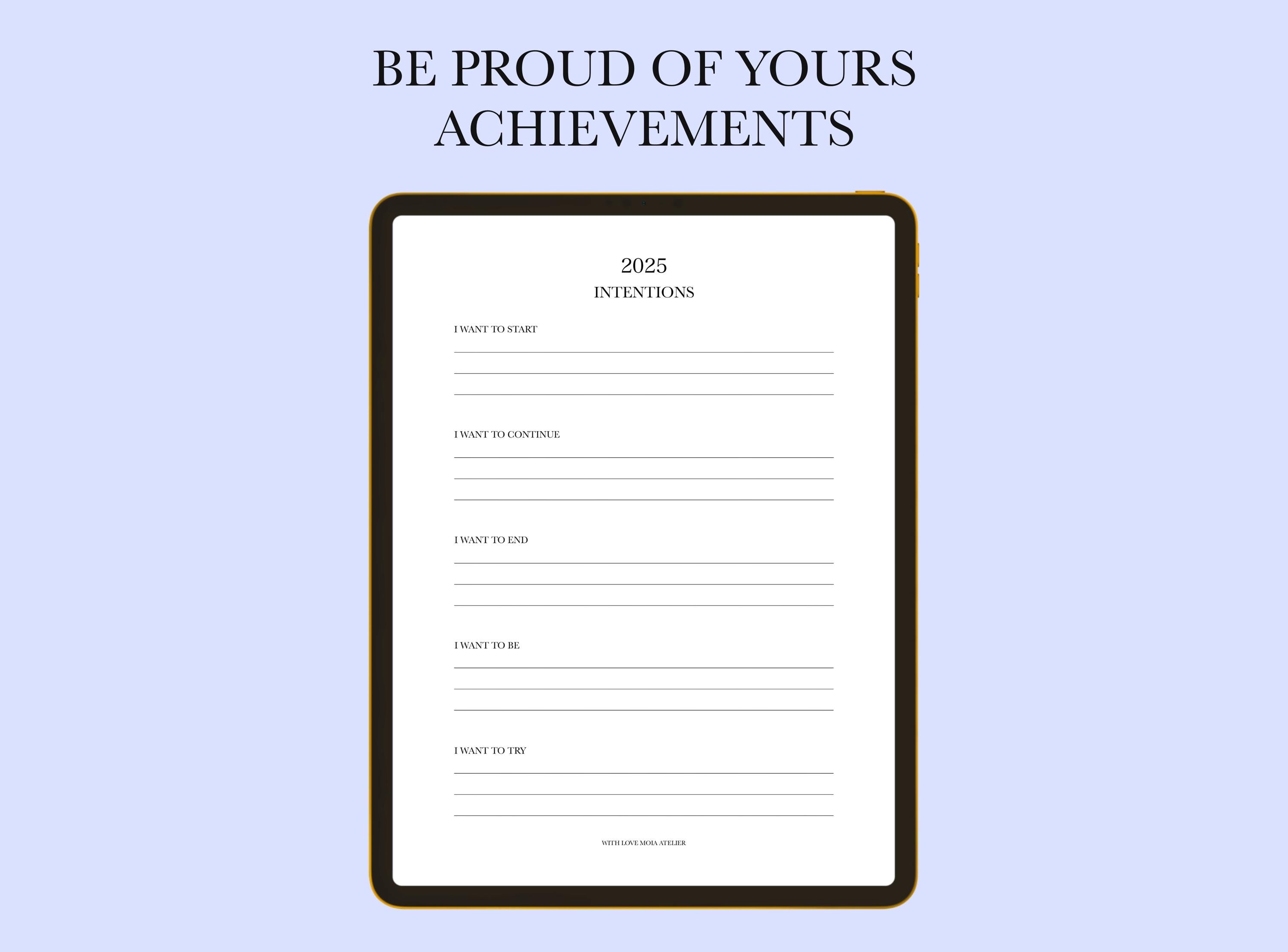 2025 Intention Planner Printable, New Year Resolutions, New Year ...