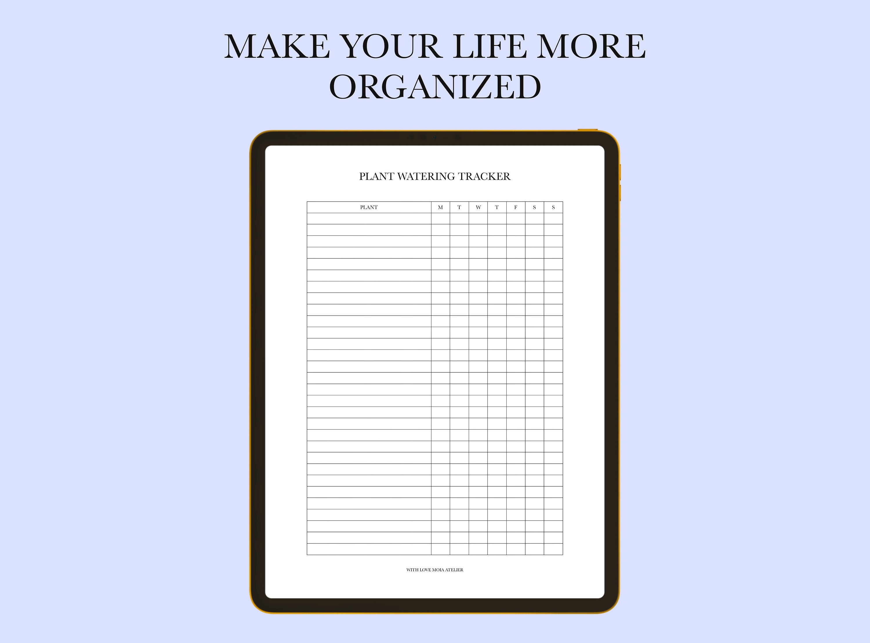 Printable Plant Watering Chart, House Plant Planner, Weekly Plant ...