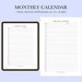 Undated Monthly Calendar Printable, One Line A Day, Month on One Page ...