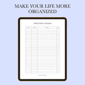 Appointment Tracker Printable, Daily Appointment Calendar, Minimalist ...