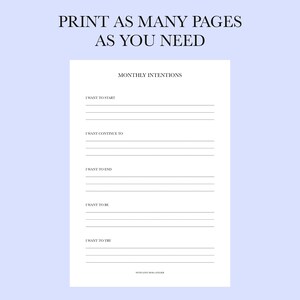 Monthly Intention Setting, New Month Resolutions, Monthly Journaling ...