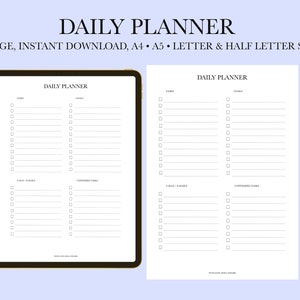 Daily Planner Printable Minimalist Task Checklist Simple - Etsy