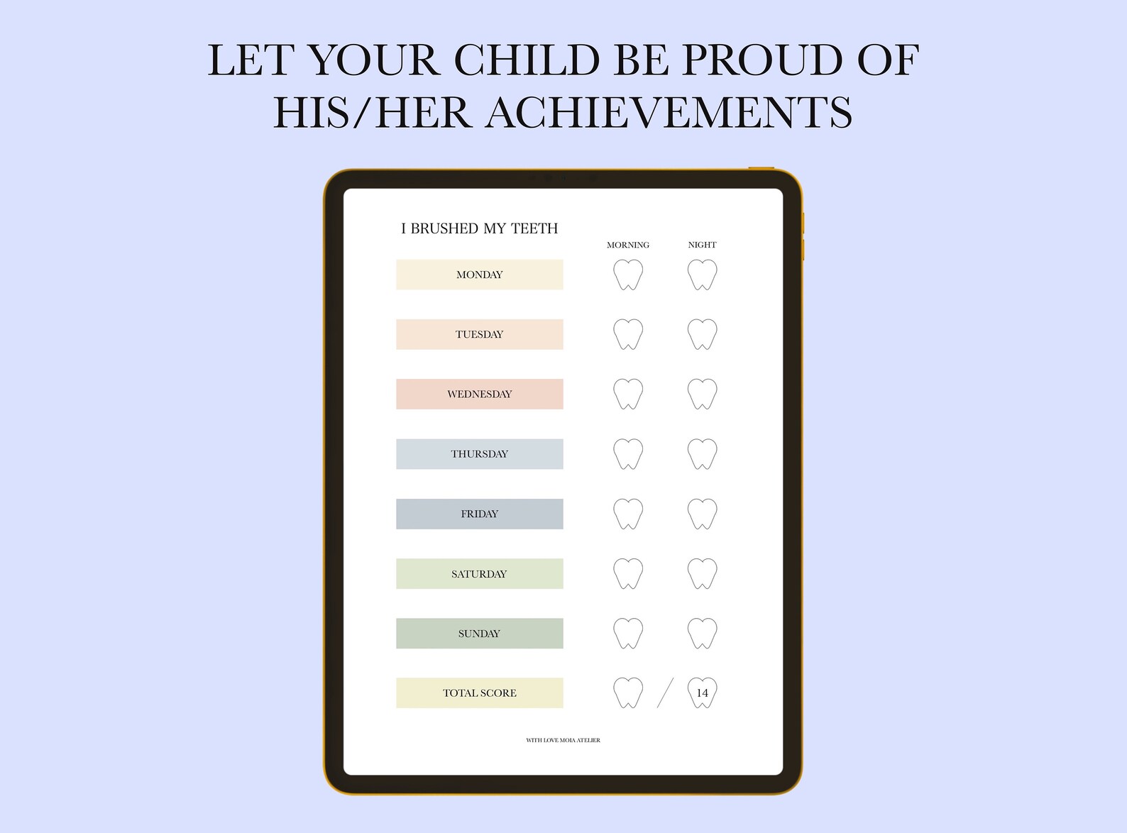 Challenge I Brush My Teeth, Teeth Brush Chart Printable, Kids Morning ...