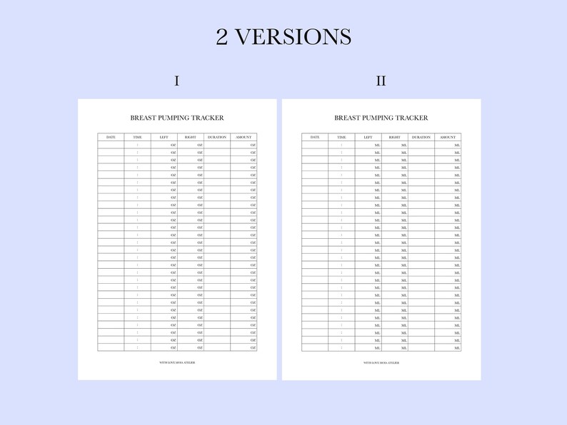 Breast Pumping Tracker Printable, Breast Pump Record, Breast Milk ...