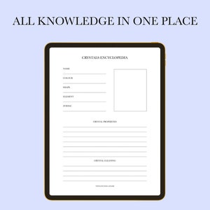 Crystal Encyclopedia Blank Printable Template, Crystal Log Book ...