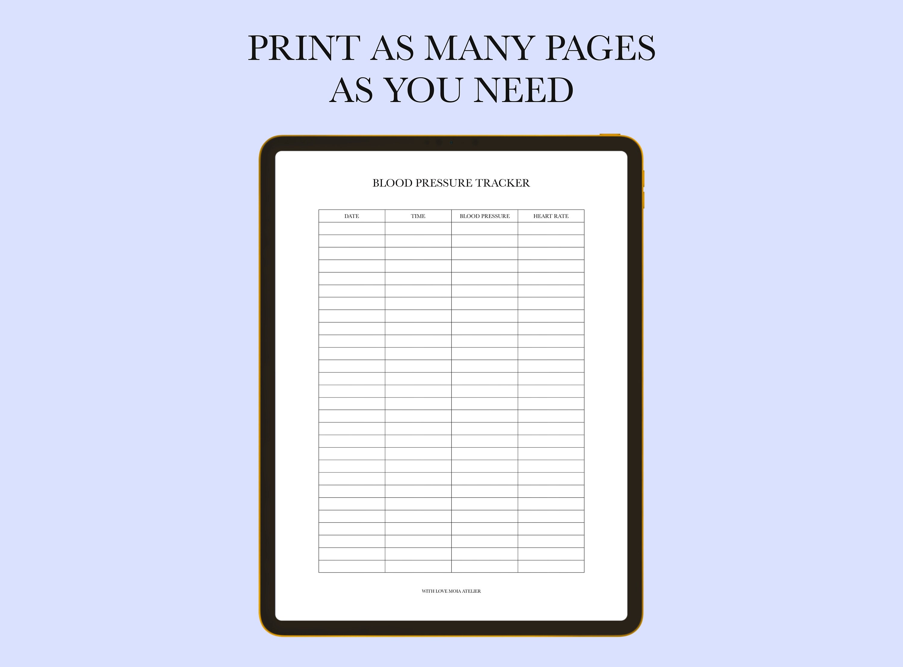 Blood Pressure Tracker Printable, Hypertension Log, Daily Blood ...