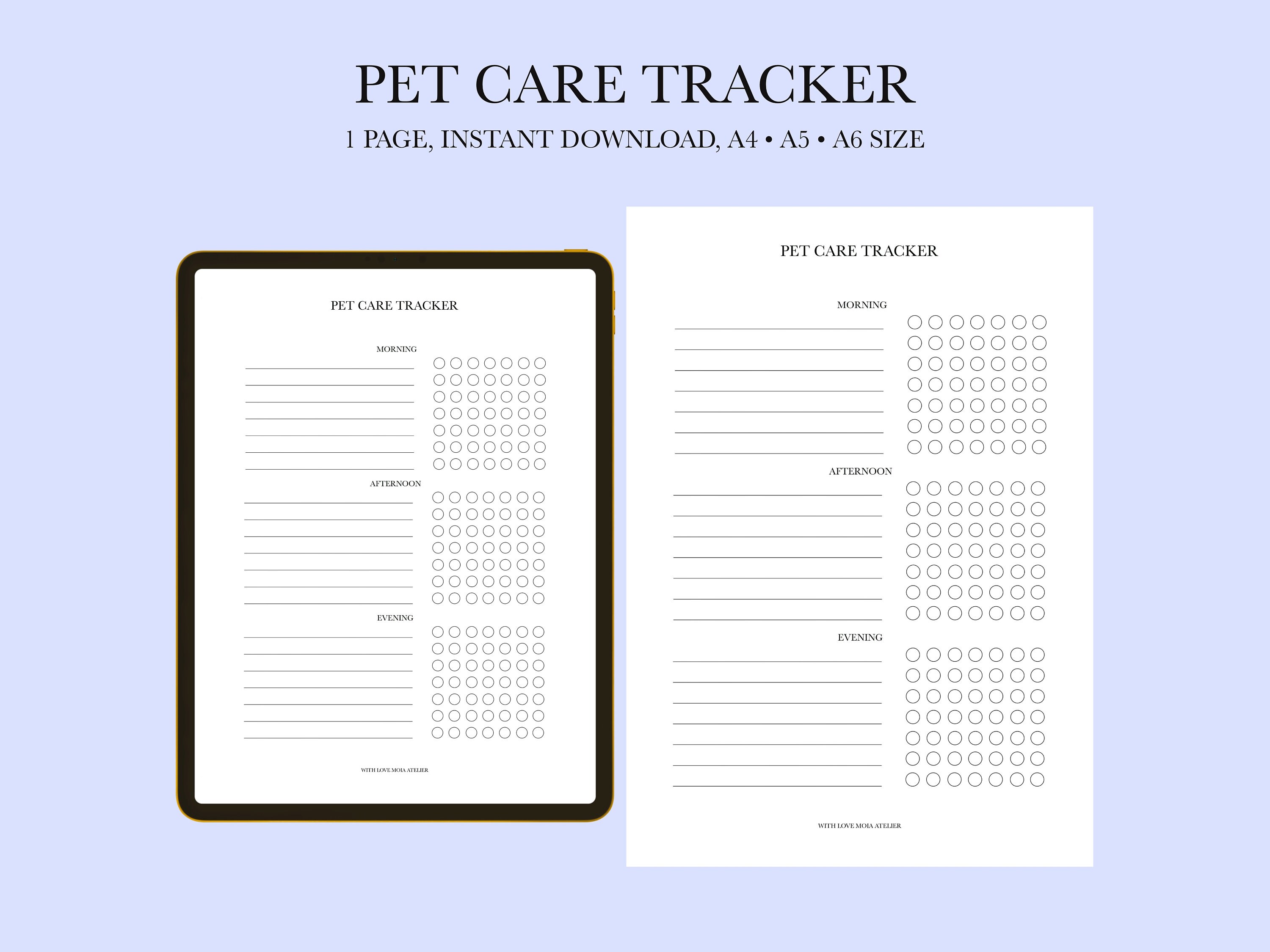 Pet Care Planner Printable, Daily Routine Planner, Pet Health Record ...