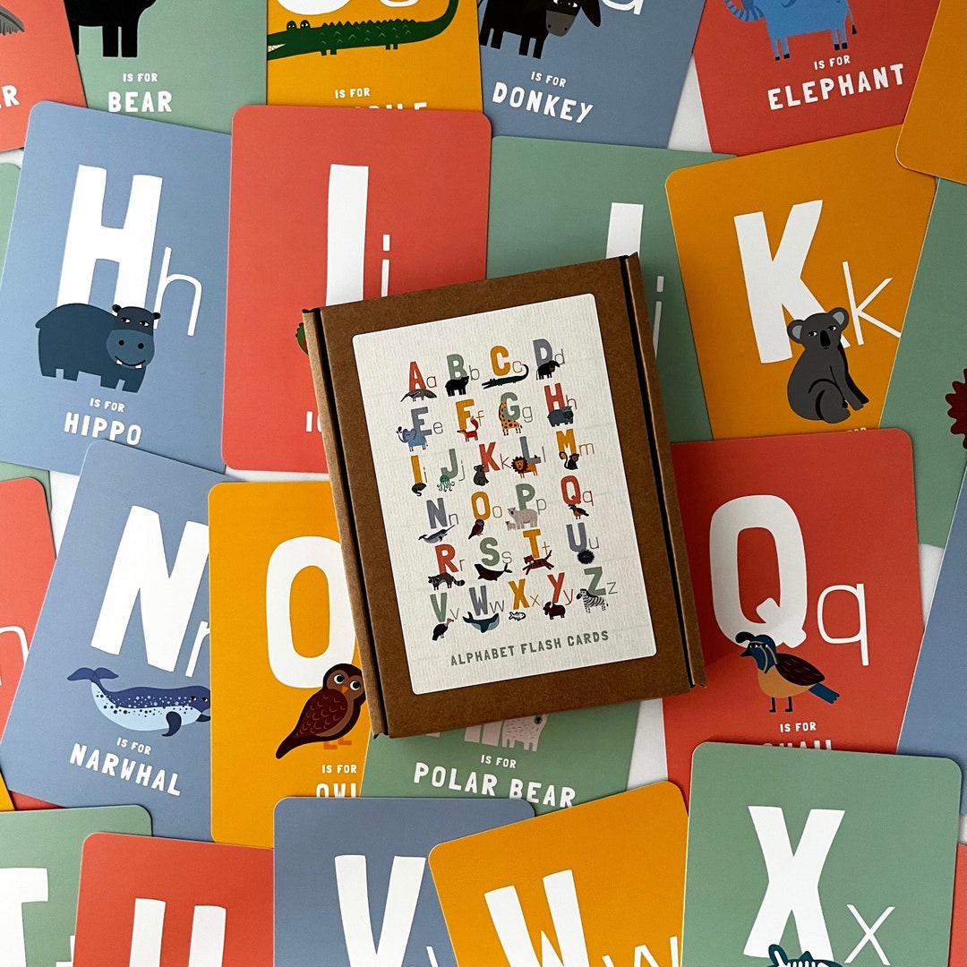 Animal Alphabet Flash Cards / A6 ABC / Educational Gift / Learning ...
